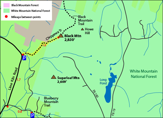 Hike Black Mouintain Benton NH 2,830 feet 52 with a view Black Mtn
