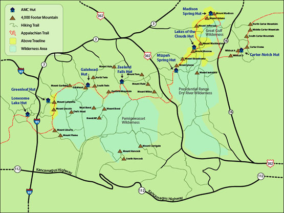 4000 Footers Huts 8 High Huts White Mountains AMC Huts Lonesome Lake ...